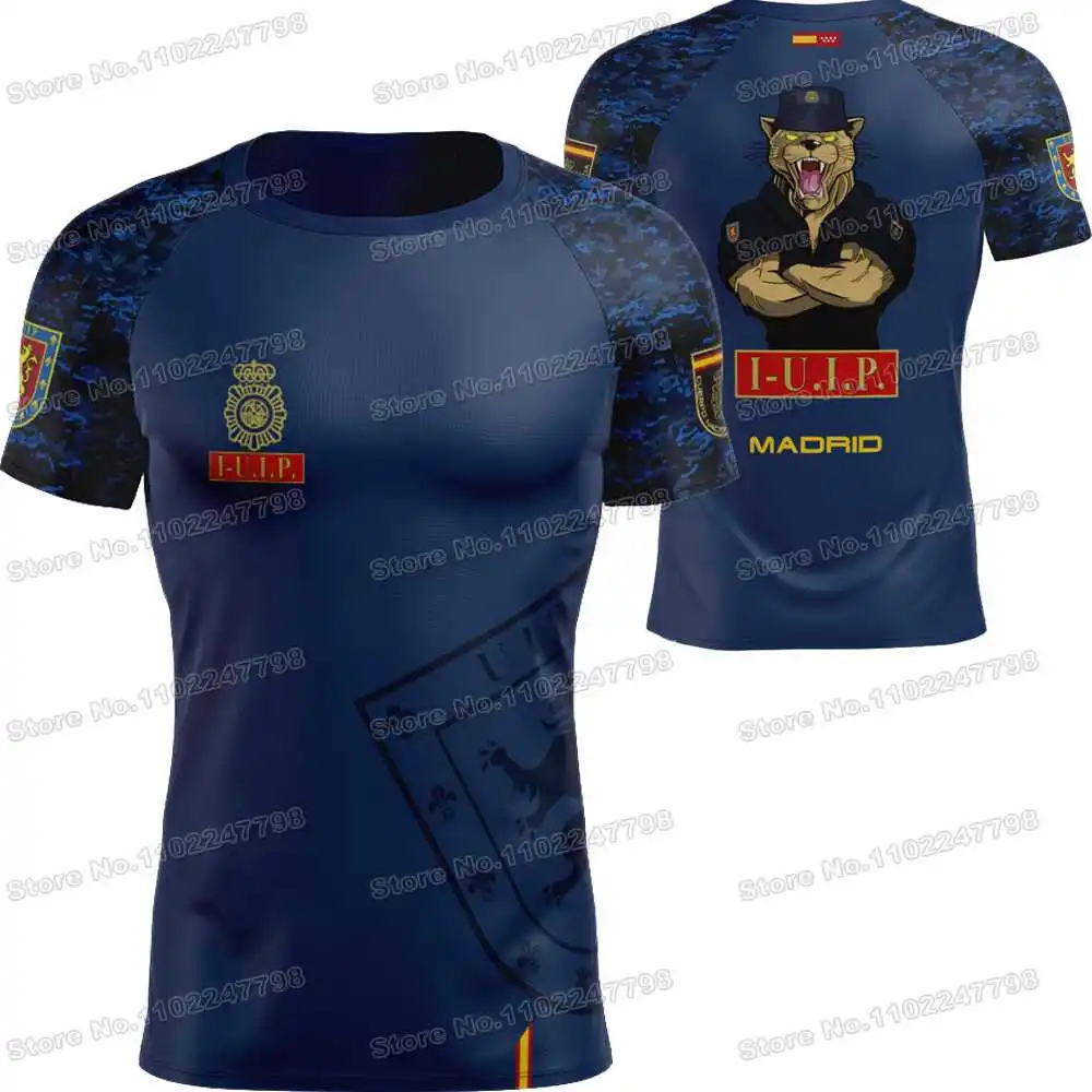 1st UIP Madrid National Police T Shirt Spain Outdoor Tech Shirts Men ...