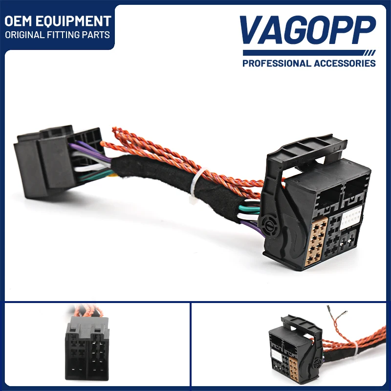 PQ TO MQB Radio Adapter Wire Harness RCD330 RCD330G Parking Camera ...