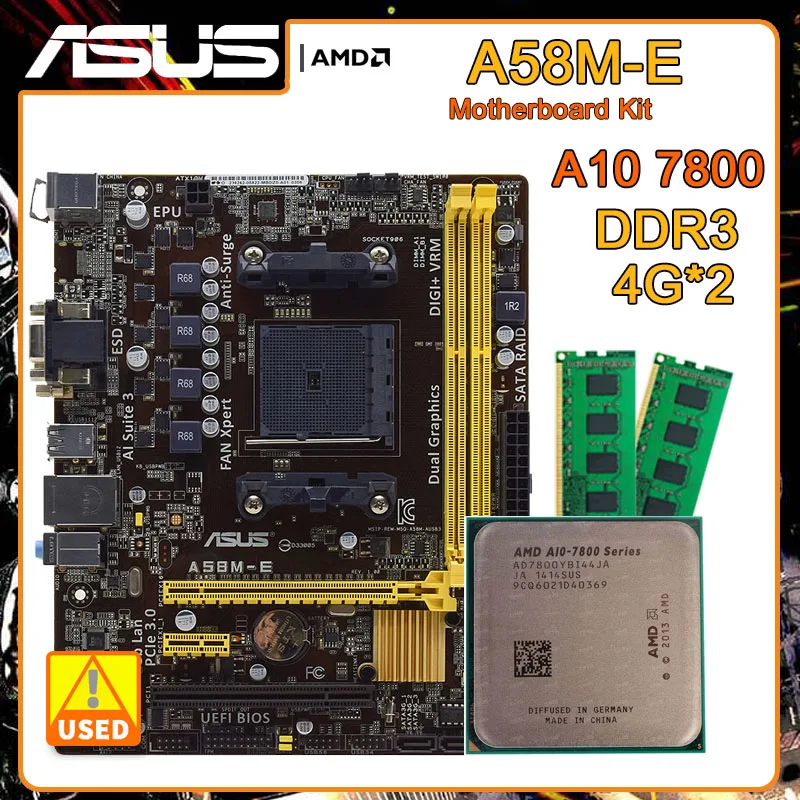 AMD-A58-Motherboard-kit-with-A10-7800-cpus-and-2-DDR3-4G-ASUS-A58M-E ...