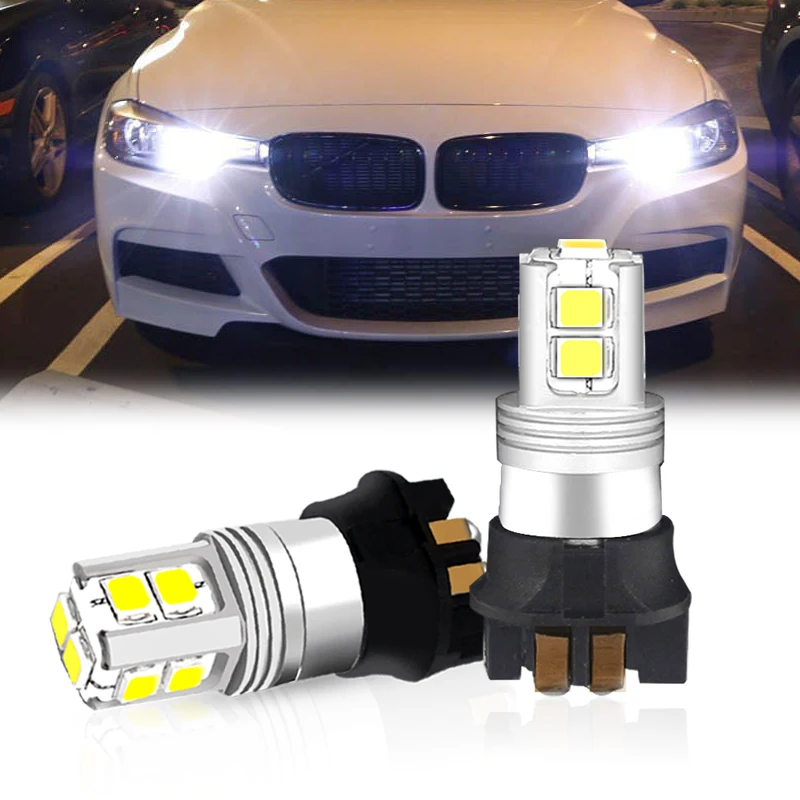 2PCS PW24W PWY24W CANBUS LED Bulbs White 3030 LED 12SMD Turn Signal ...