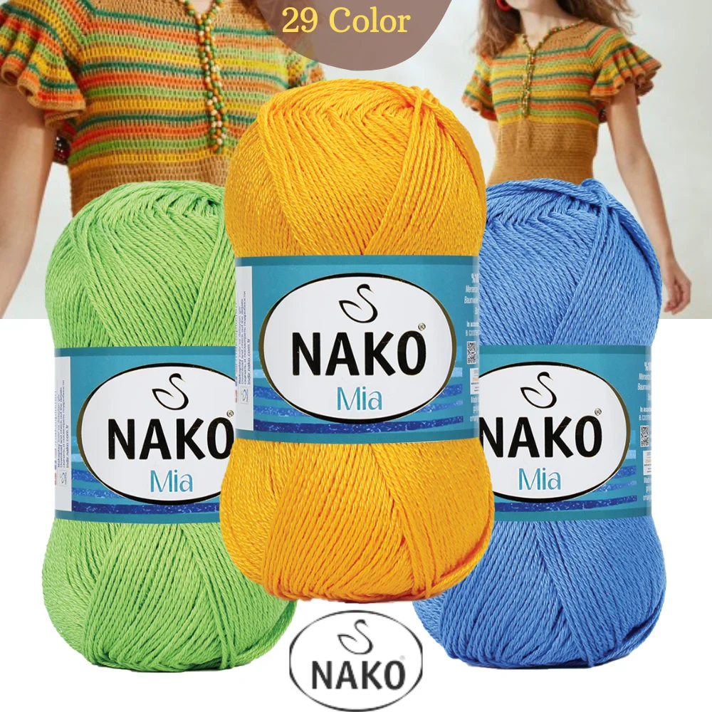 Nako-Mia-Cotton-Hand-Knitting-Yarn-50-Grams-170-Meters-29-Colors ...