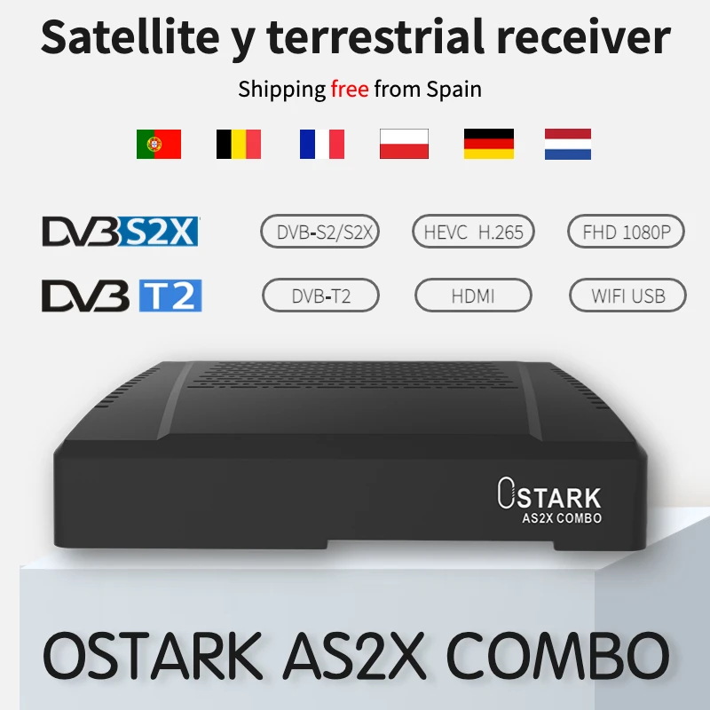 ¡Oferta! Ostark receptor de satélite y terrestre Combo AS2X, TDT DVB S2 ...
