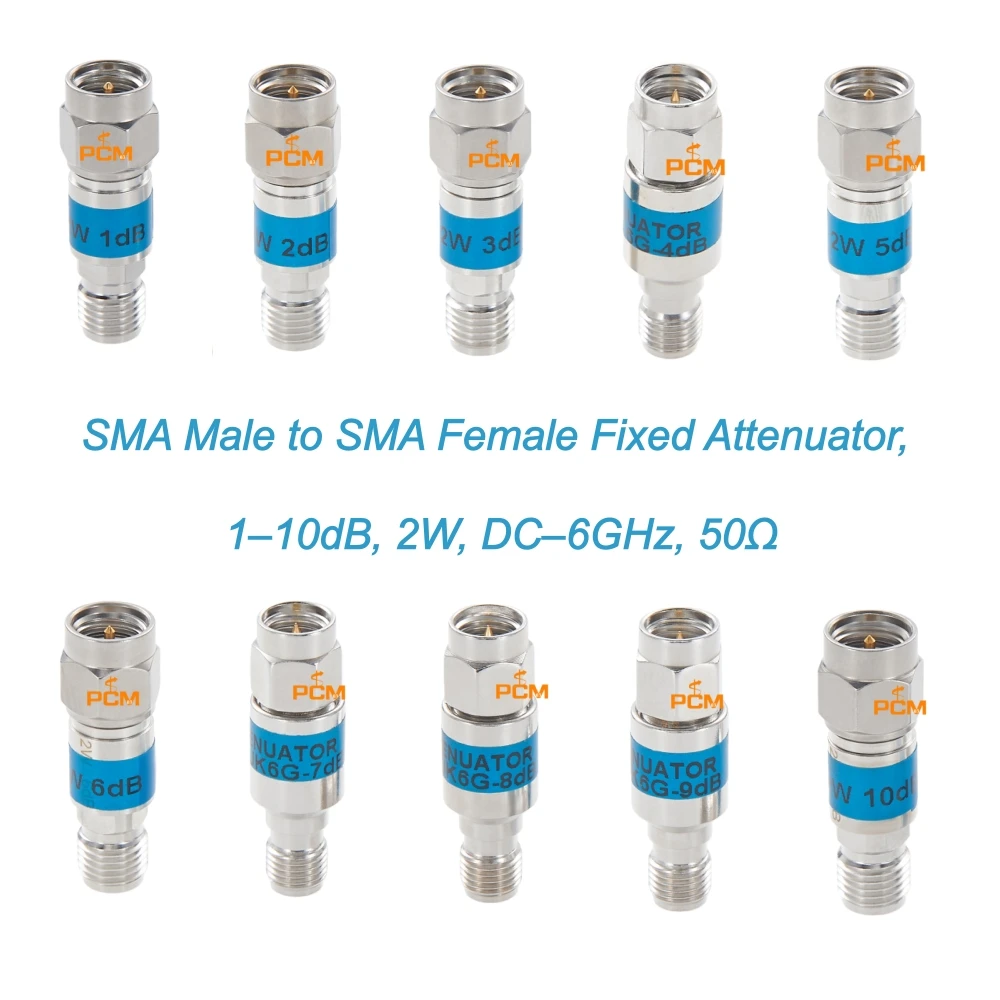 SMA Fixed Attenuator 2W DC-6GHz Frequency RF Coaxial Jack to Plug ...