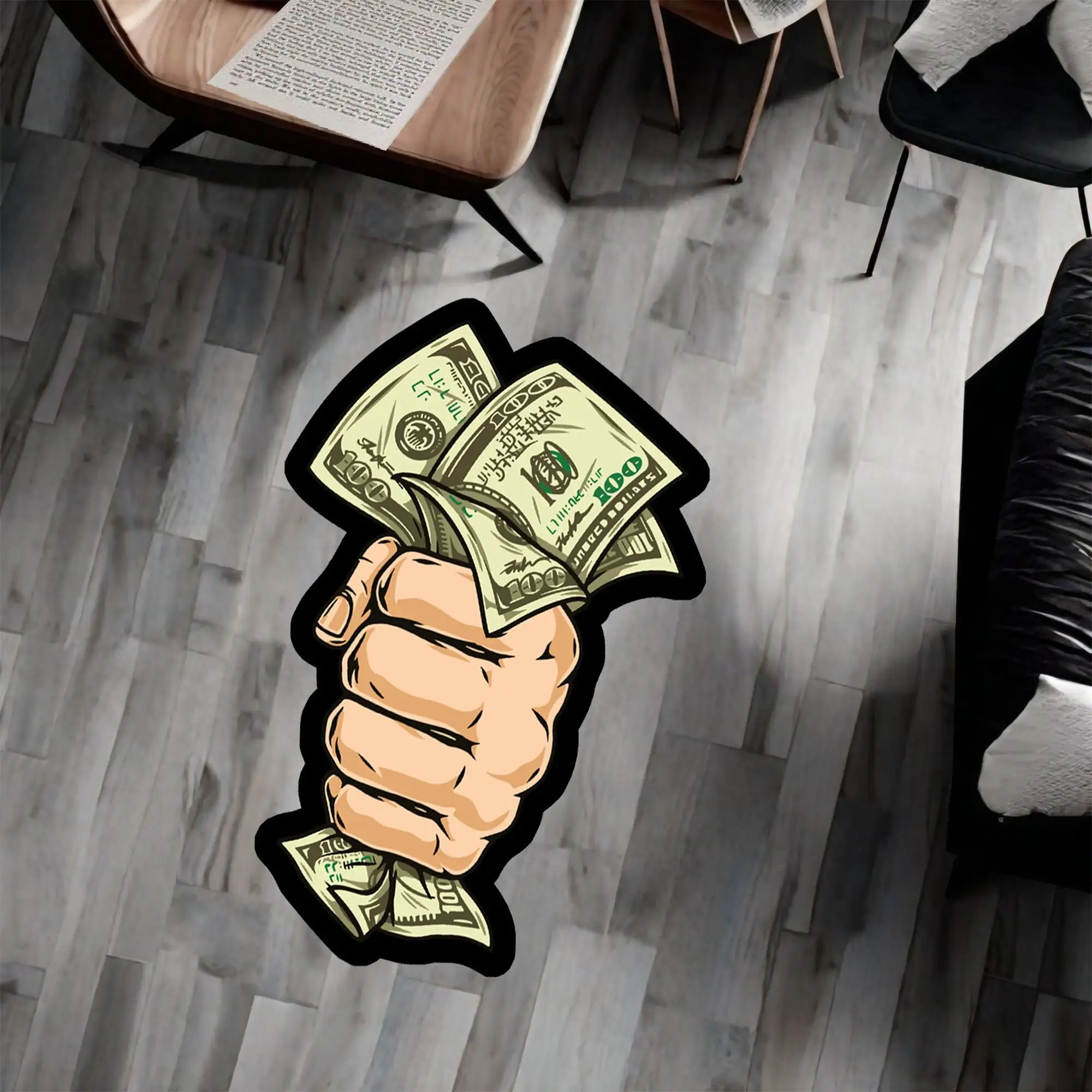 Cool-Money-In-Hand-Flannel-Rug-Digital-Printing-Technology-Simple ...
