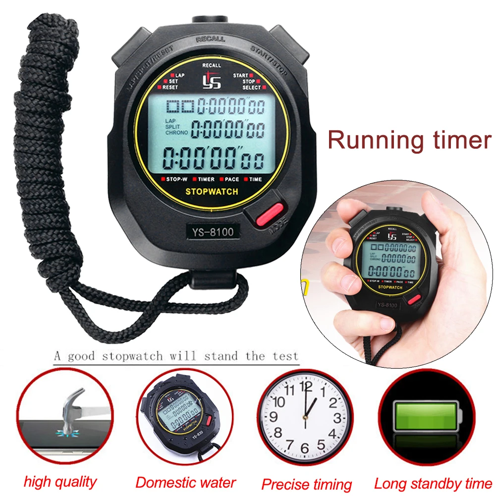 Handheld-Digital-Stopwatch-Timer-Chronograph-Sports-Training-Timer-Stop ...