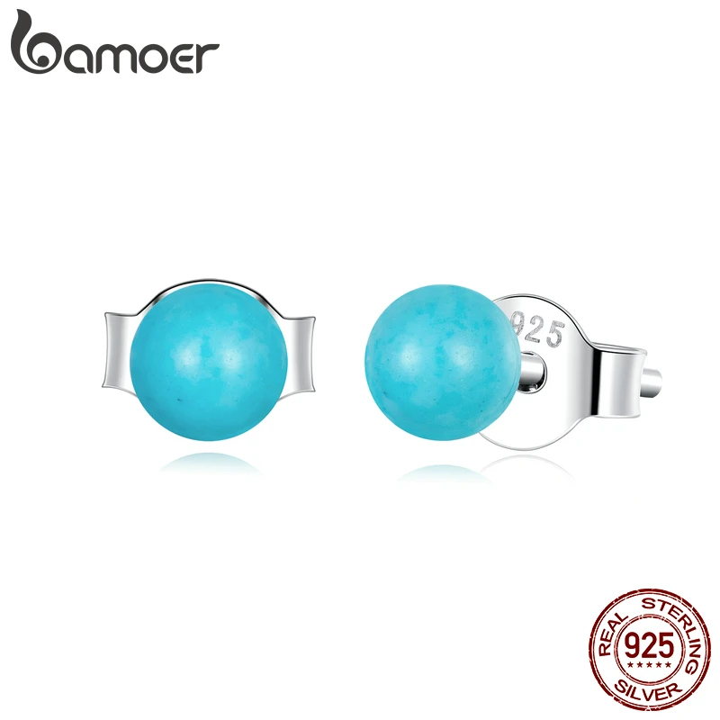 Bamoer-pendientes-de-plata-de-primera-ley-y-turquesa-para-mujer-aretes ...