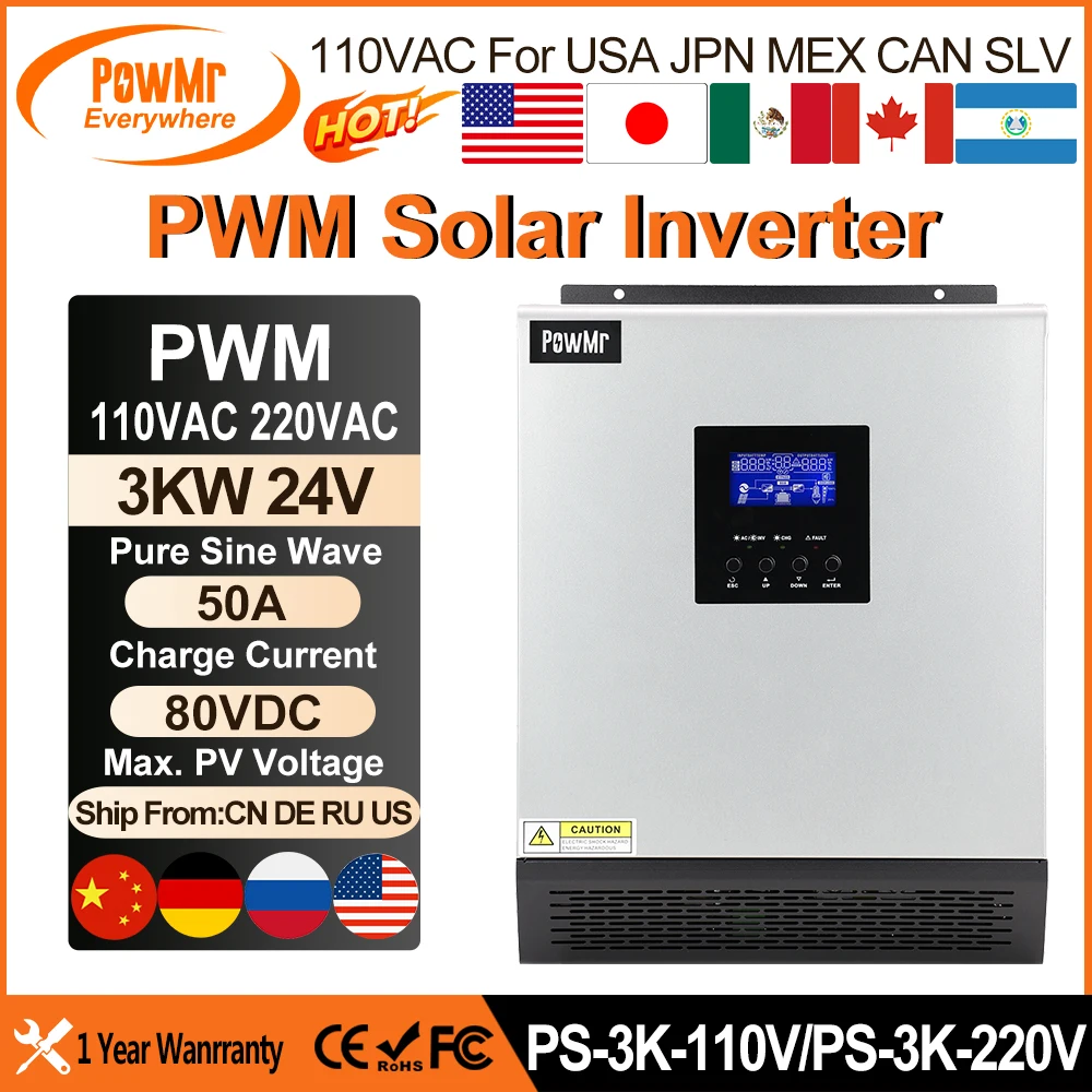 PowMr-3KVA-Pure-Sine-Wave-Hybrid-Solar-Inverter-110VAC-Output-24VDC ...