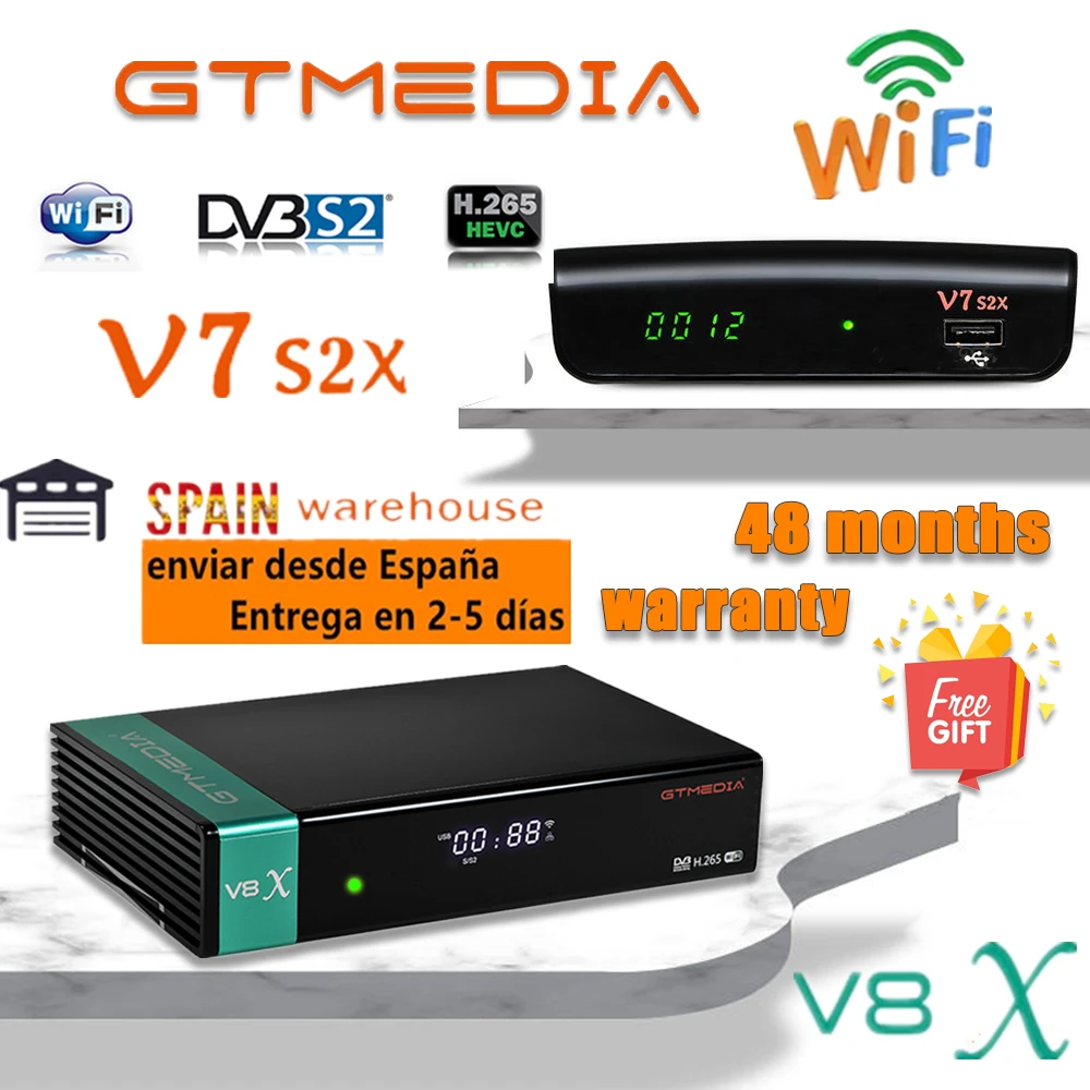 V8x Satellite Receiver H.265 Hevc Sat Decoder Supports Ca Card Global ...