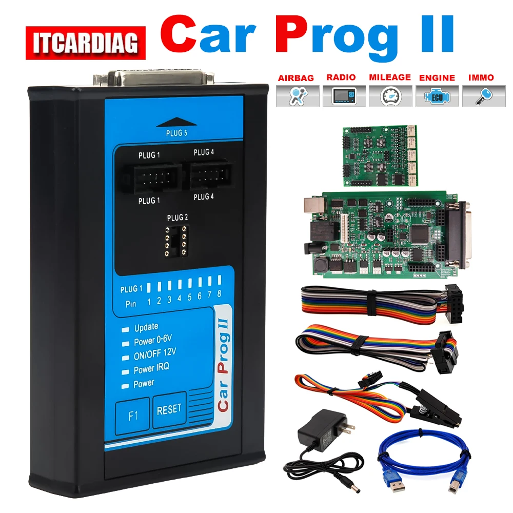 Car Prog II Carprog2 Full Set MCU ECU Programmer Carprog 2 V8.28 for Eeprom OEM SRS CRASH DATA ...