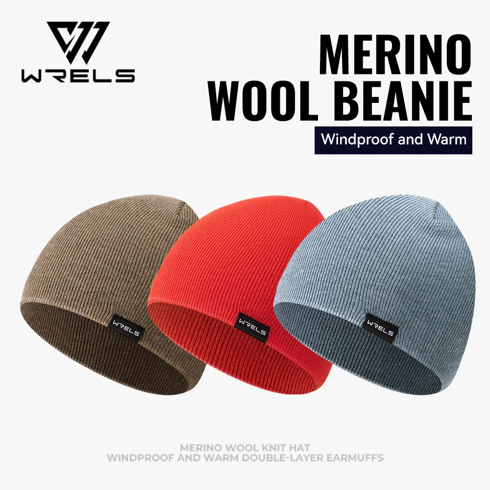 WRELS Merino Wool Beanie for Men Women Soft Fisherman Beanie Warm ...