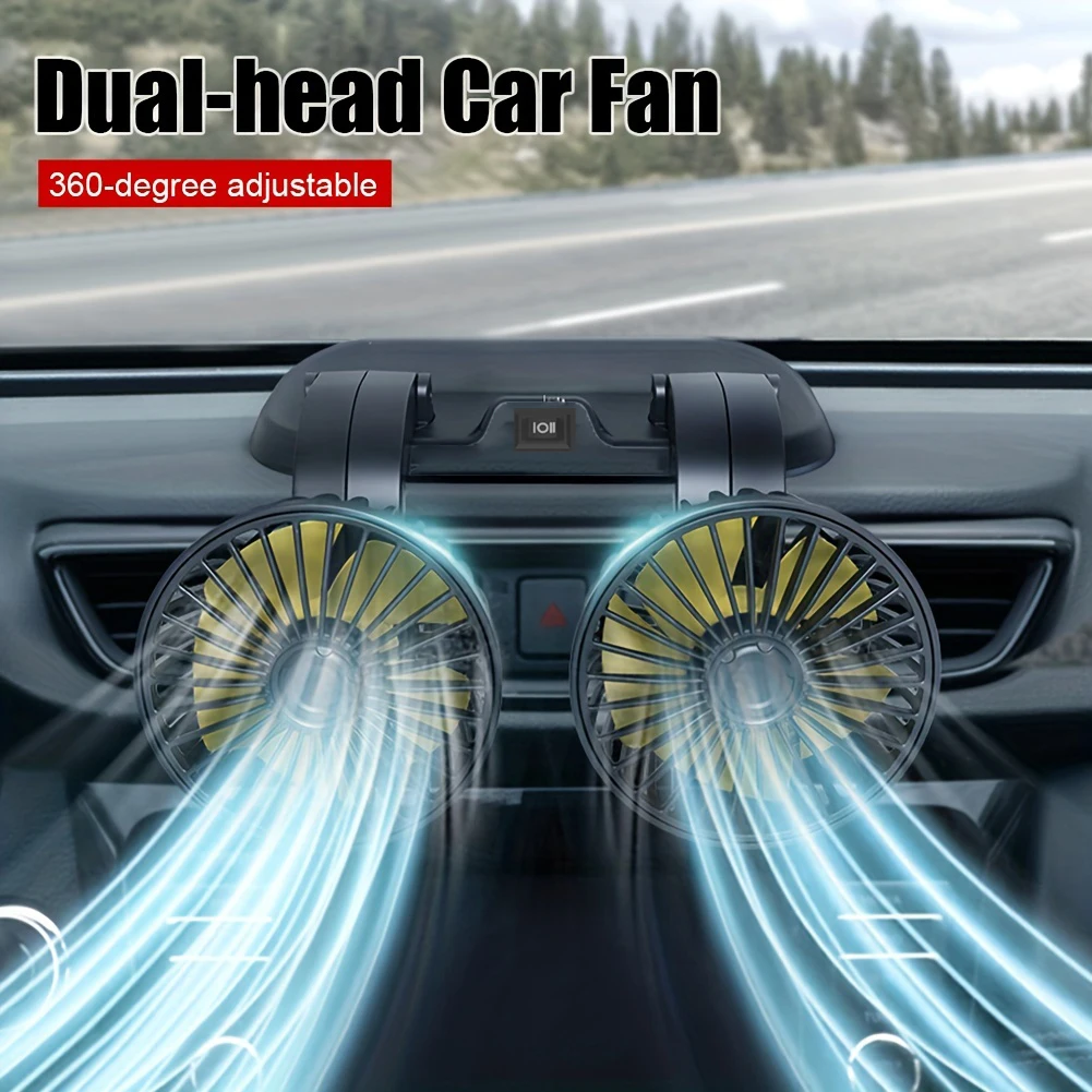 Car-fan-12V-sedan-universal-double-head-fan-van-interior-cooling-large ...