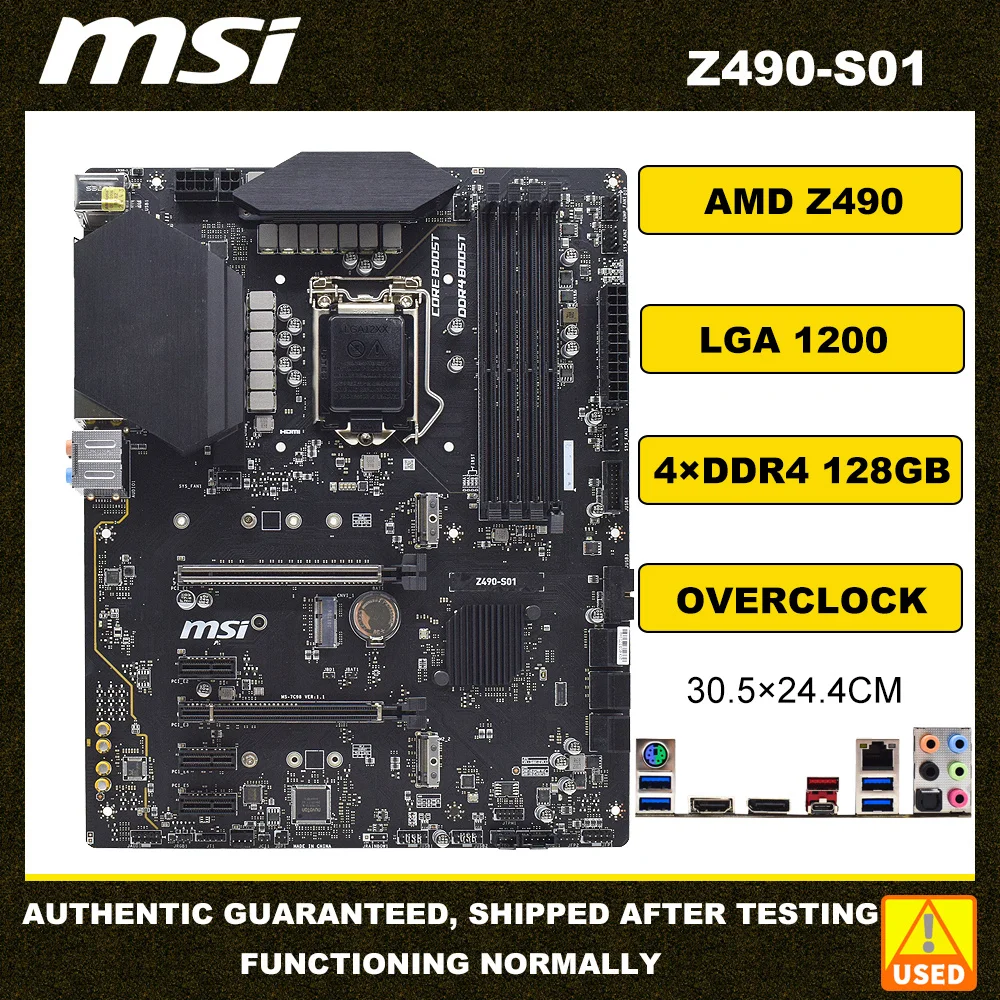 Lga 1200 msi Z490-S01マザーボード,Intel z490 x ddr4マザーボード,4x128gb,2 x m.2 pci ...