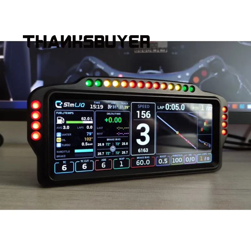 SimLJQ Racing Game Simulator Dashboard 21:9 Wide Screen 7-inch 1280x480 ...