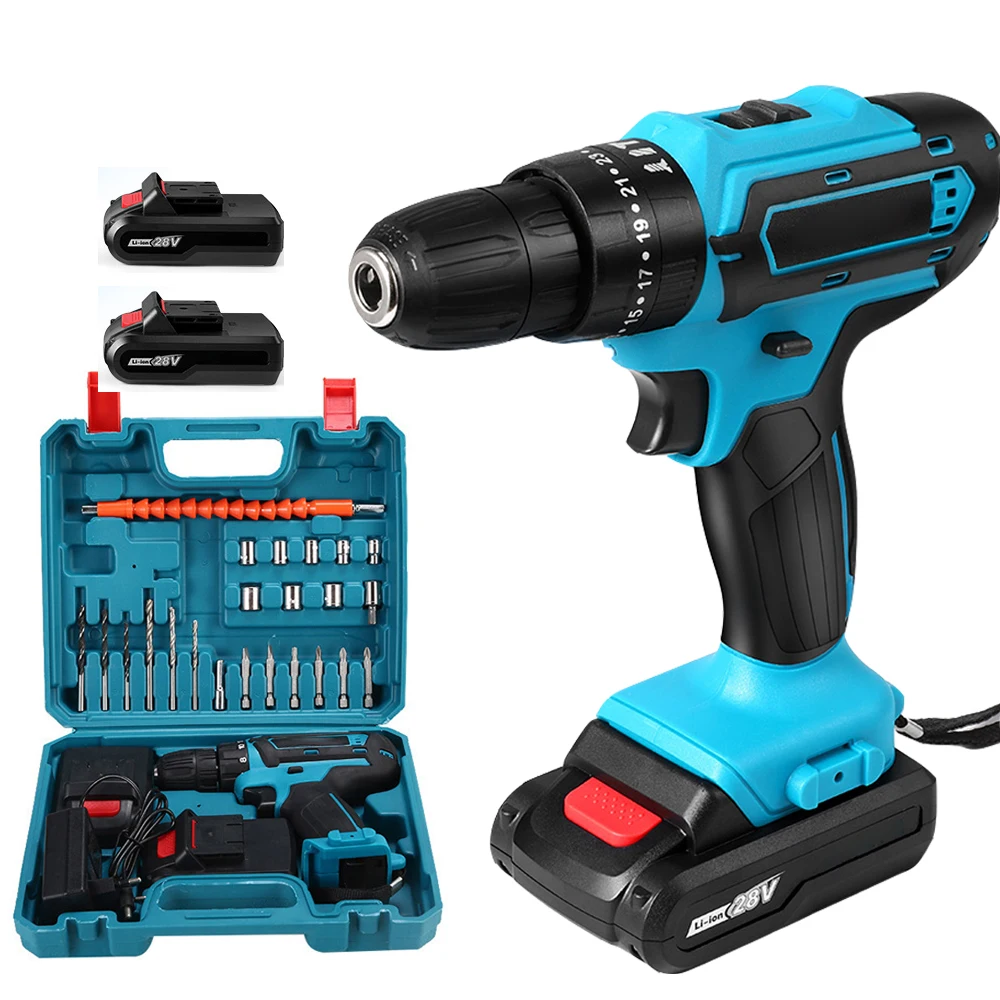 28V-Cordless-Impact-Drill-High-power-Rechargeable-Electric-Drill ...