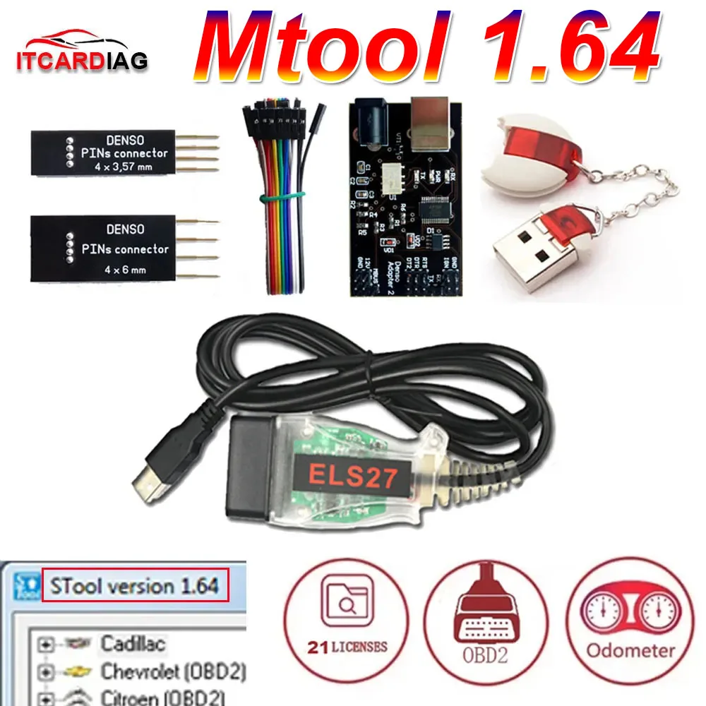 V1.64 MTool Rollback Programmer Mileage KM Adjustment Mtool with Dongle ...