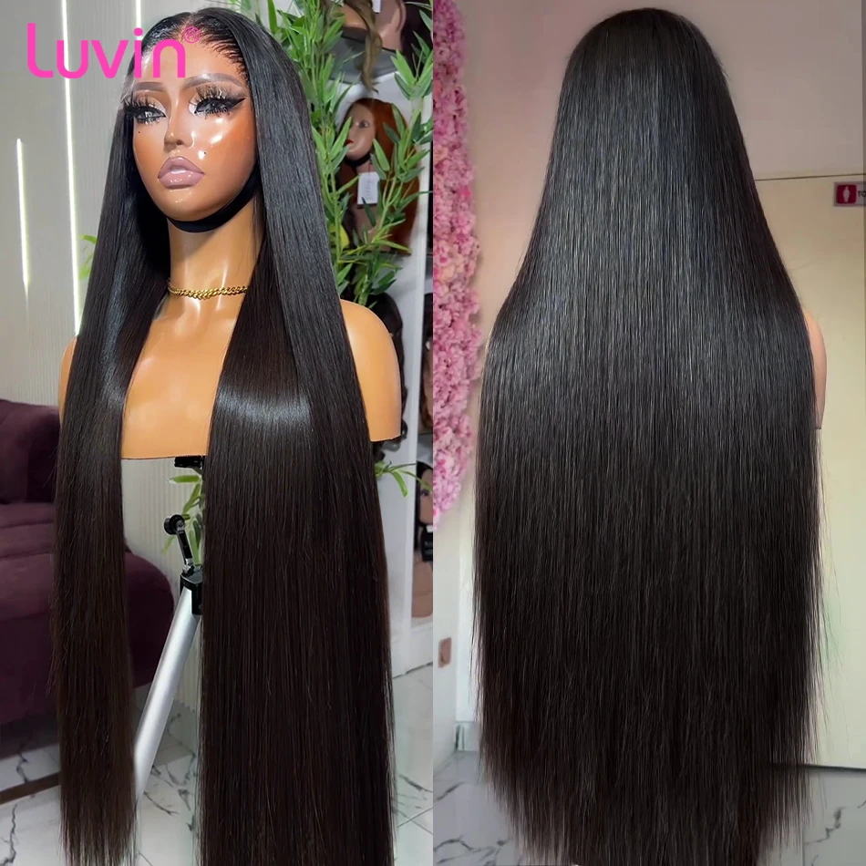 Luvin-32-Inch-Tranapsrent-Bone-Straight-13x6-Lace-Front-Human-Hair-Wigs ...