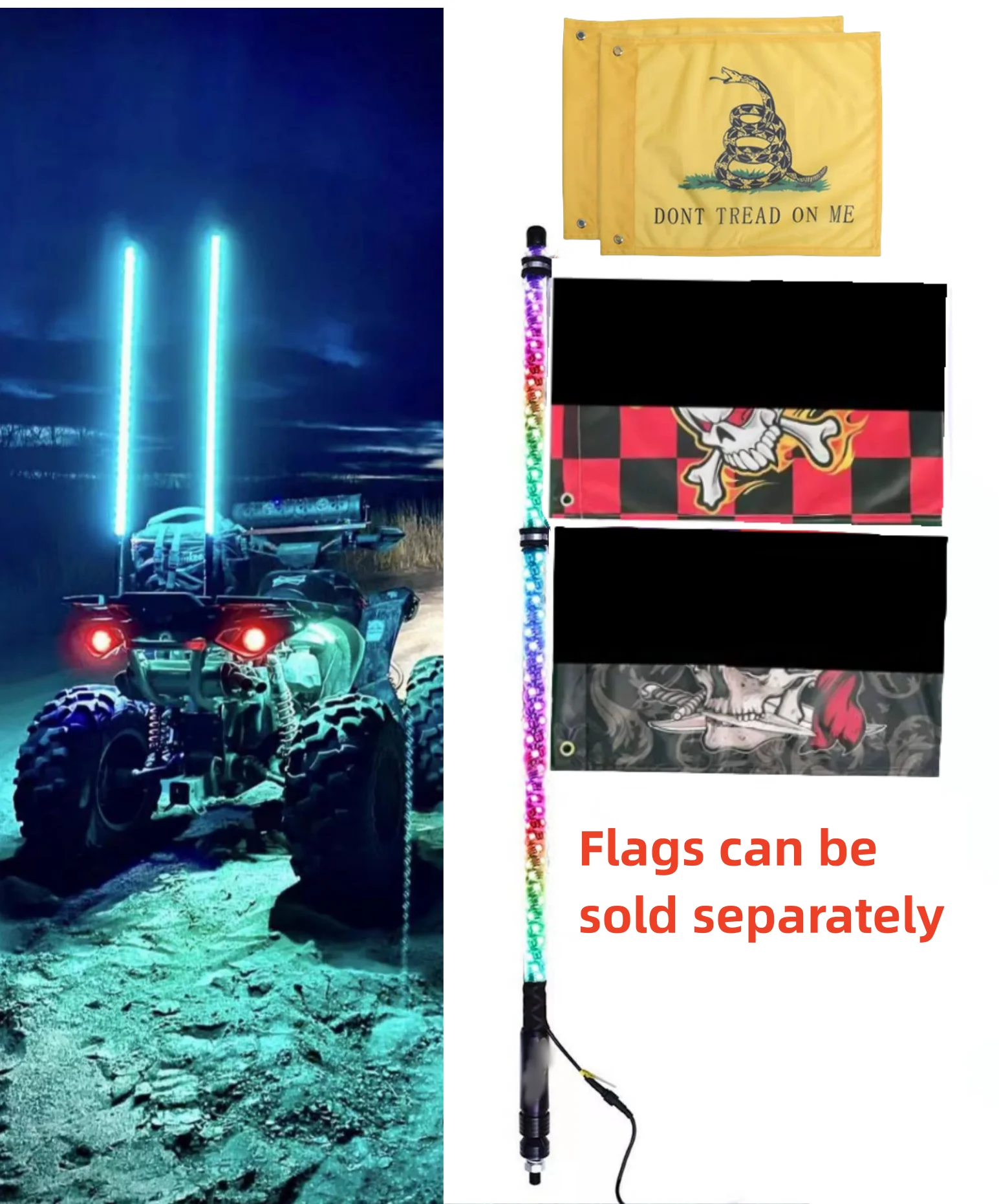 4FT-Whip-Lights-Led-Whip-Light-Spiral-RGB-Chasing-Lighted-Whips-Flags ...