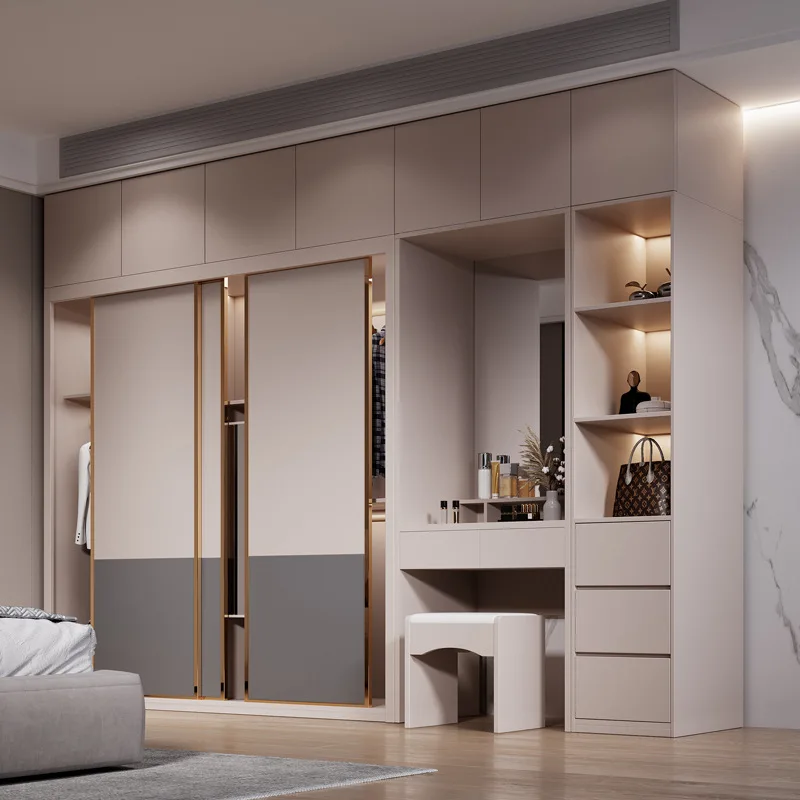 Sliding Wardrobe Designs With Dressing Table