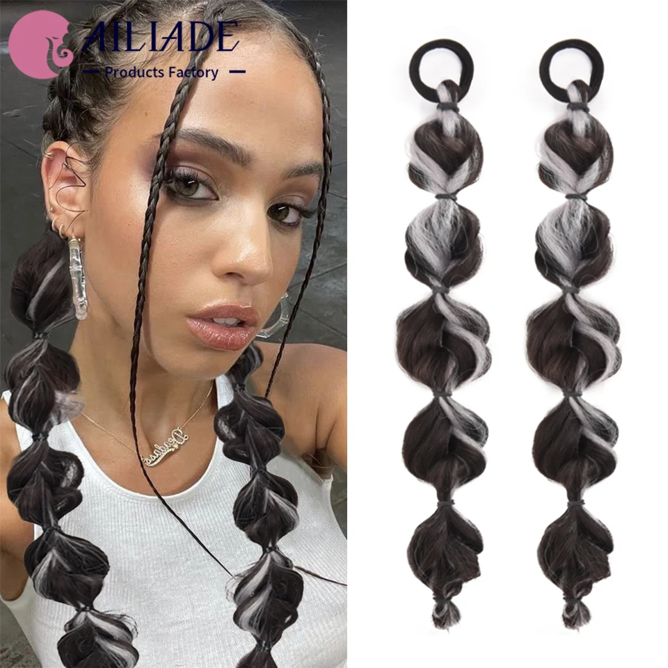 AILIADE-Synthetic-Long-Bubble-Twist-Braids-Hair-Extension-Ponytail ...