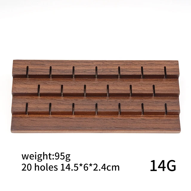Vintage Black Walnut Wood Jewelry Display with 20 Holes Solid Wooden ...