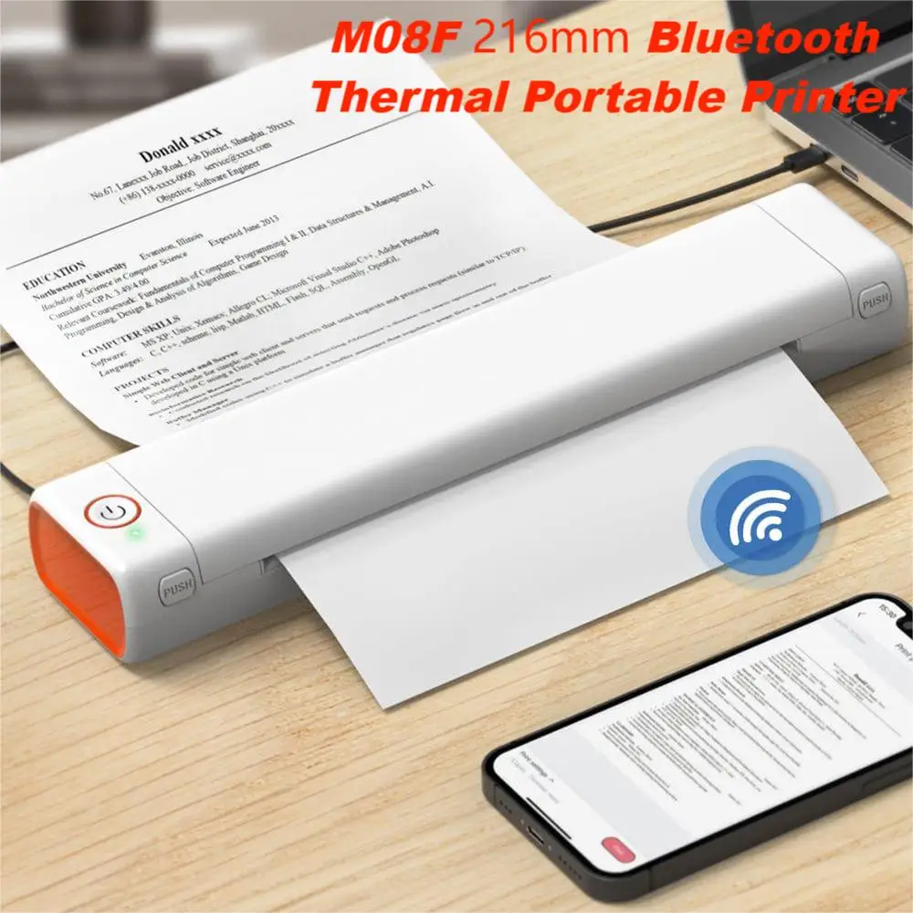 Portable-Wireless-Bluetooth-Thermal-Brand-Printer-M08F-216MM-Free ...