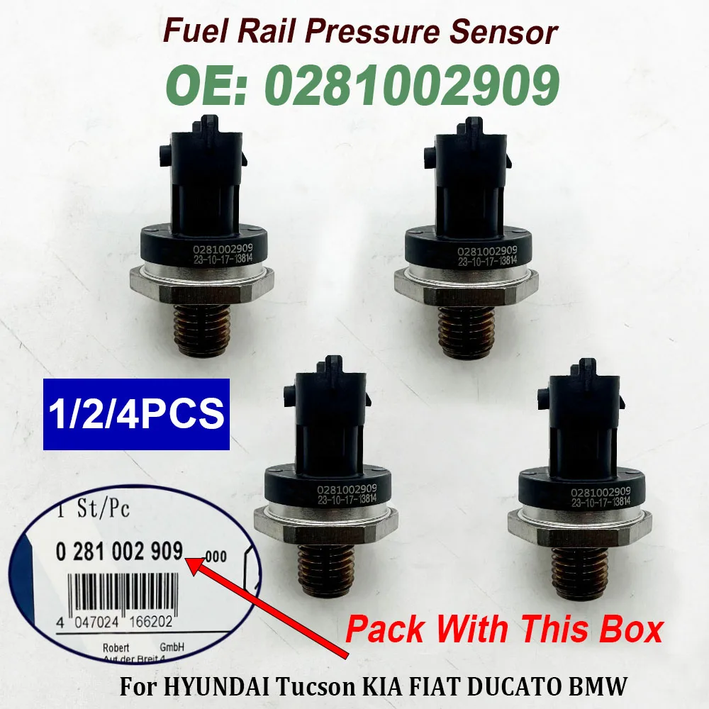 1/2/4PCS High Quality 0281002909 Fuel Rail Pressure Sensor 281002909 ...