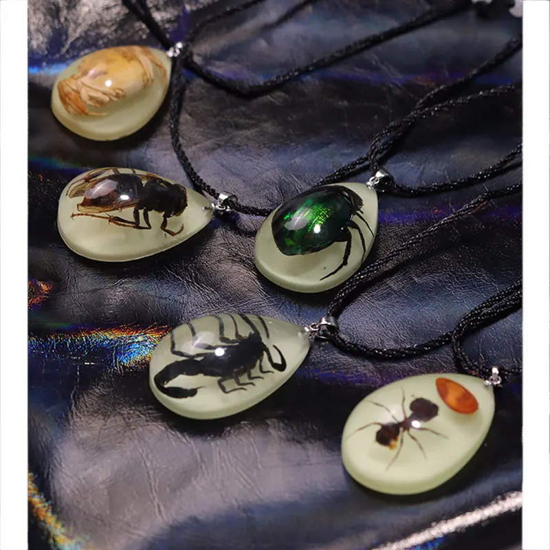 Resin Water Droplets Scorpion Spider Ant Crab Insect Pendant Necklace ...