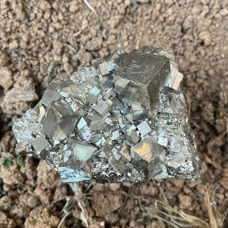 Natural Pyrite Cube Cluster Geode Decorative Crystal Specimen for ...