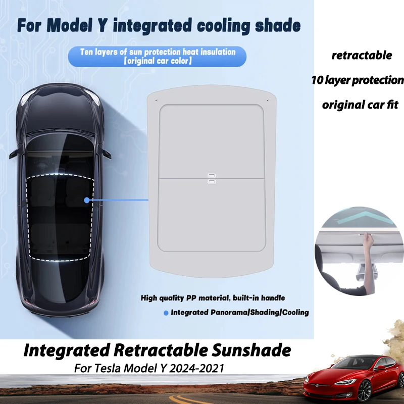 Roof-Skylight-Sunshades-For-Tesla-Model-Y-Ultraviolet-Isolation-Low ...