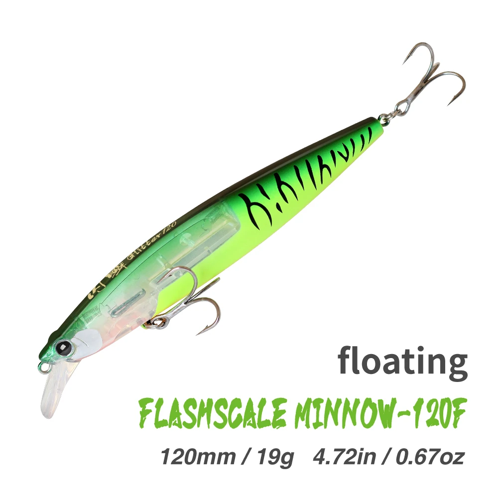 Jerkbait Minnow 120F 19g Floating Wobbler Fishing Lure Plastic ...