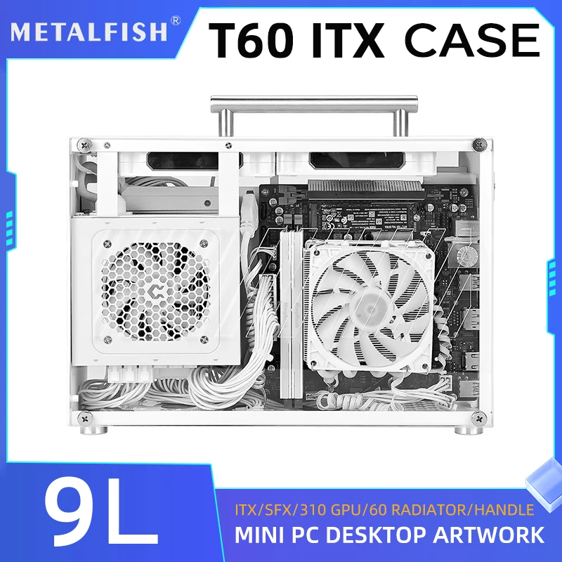 METALFISH-T60-Mini-ITX-White-Case-9L-With-Acrylic-Or-Mesh-Side-Panel ...