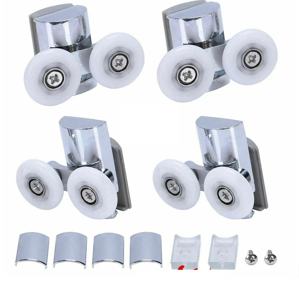 New-4-Pcs-Shower-Screen-Door-Rollers-Zinc-Alloy-Runners-Wheels-Twin-Top ...