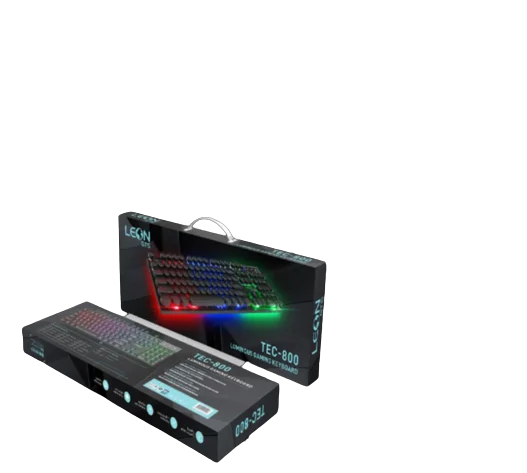 Teclado Gamer Ergonômico Membrana com LED RGB Cor Preto LEON GTS TEC ...