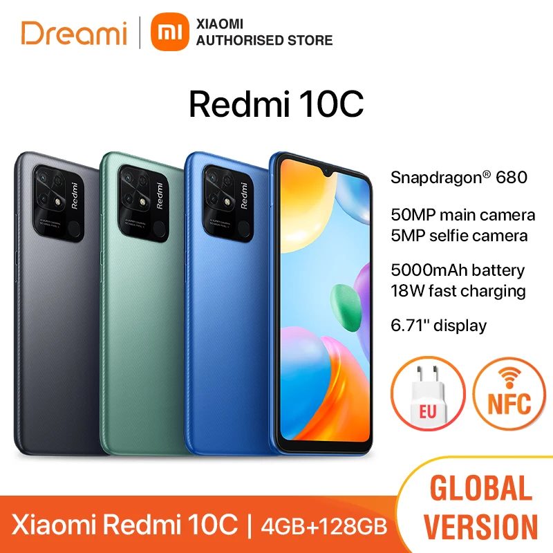 [Versão Global] Xiaomi Redmi 10C (NFC) 128GB CPU Snapdragon 680 6nm | 6 ...