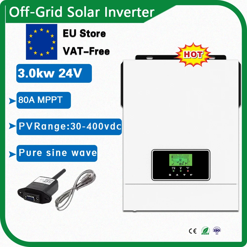3200VA/3000W 24V,High Pv Input Voltage Range:30-400vdc Hybrid Solar ...