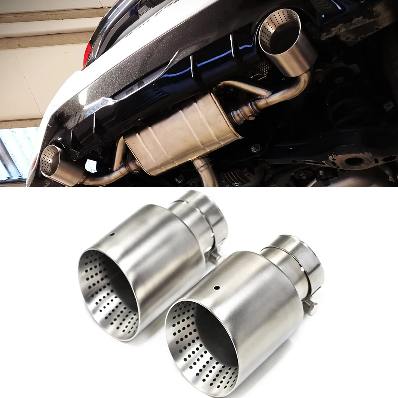 1 Pcs Matte Stainless Steel Car Exhaust Tip System Pipe Universal ...