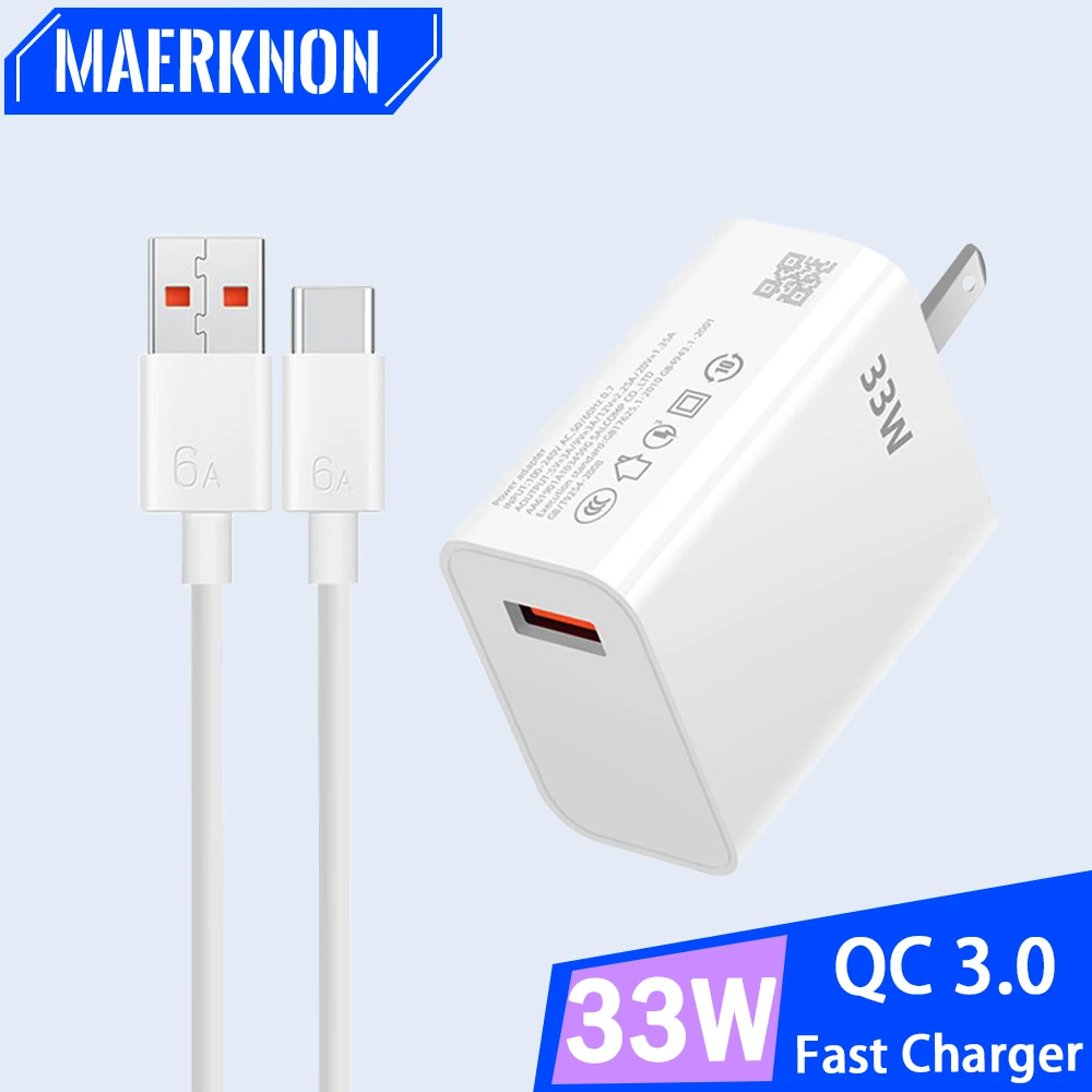 33W-USB-Phone-Charger-Fast-Charging-EU-US-Plug-Wall-Charger-For-Xiaomi ...