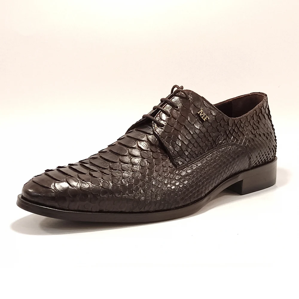 Luxury-Men-Loafers-Shoes-Genuine-Python-Leather-Classic-Italian-Mold-Pointed-Toe-Lace-Up-Formal ...