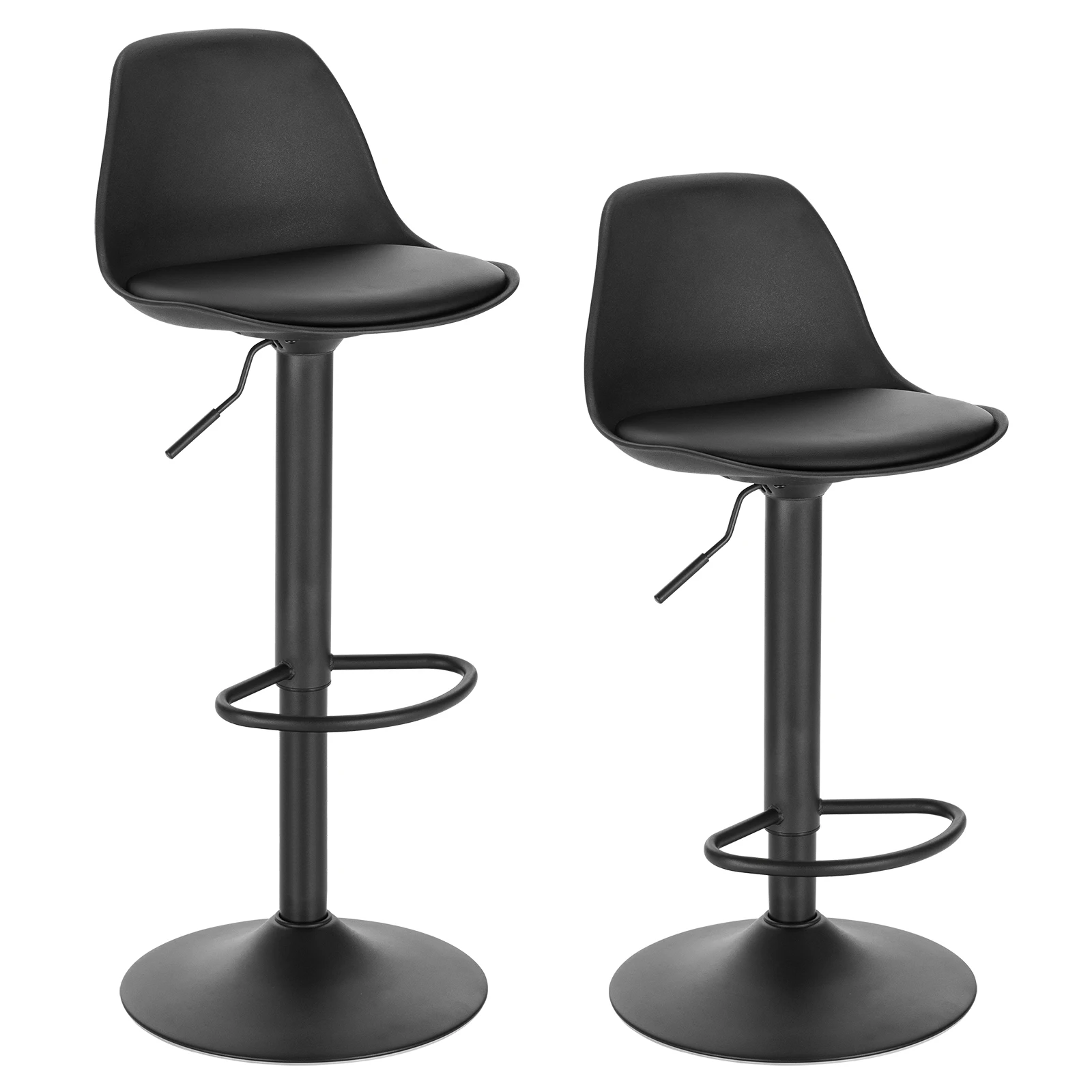 2PCS/SET Height Adjustable Bar Stools Padded Swivel Stools with ...