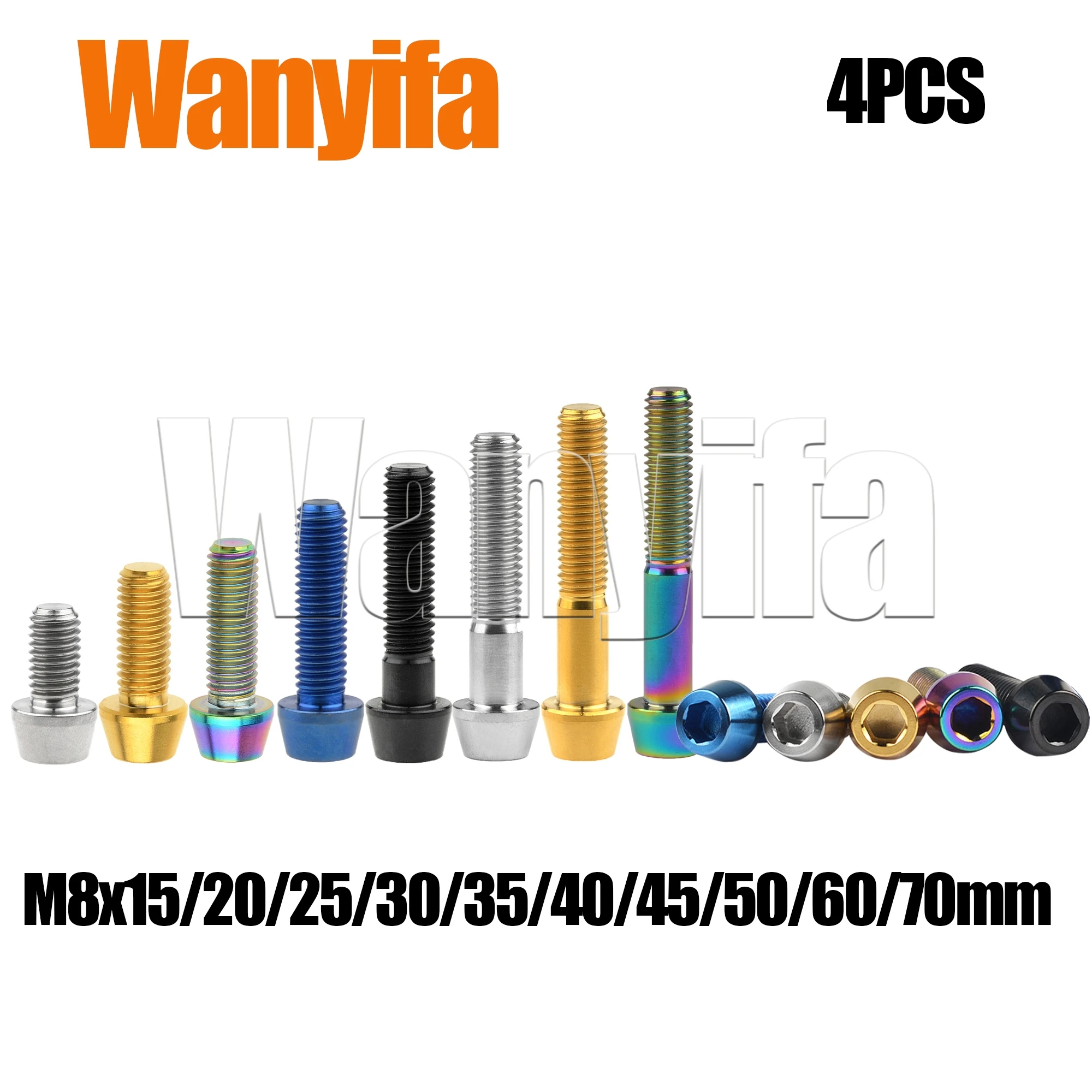 Wanyifa-Titanium-Bolt-M8x15-20-25-30-35-40-45-50-60-70mm-Allen-Cone ...