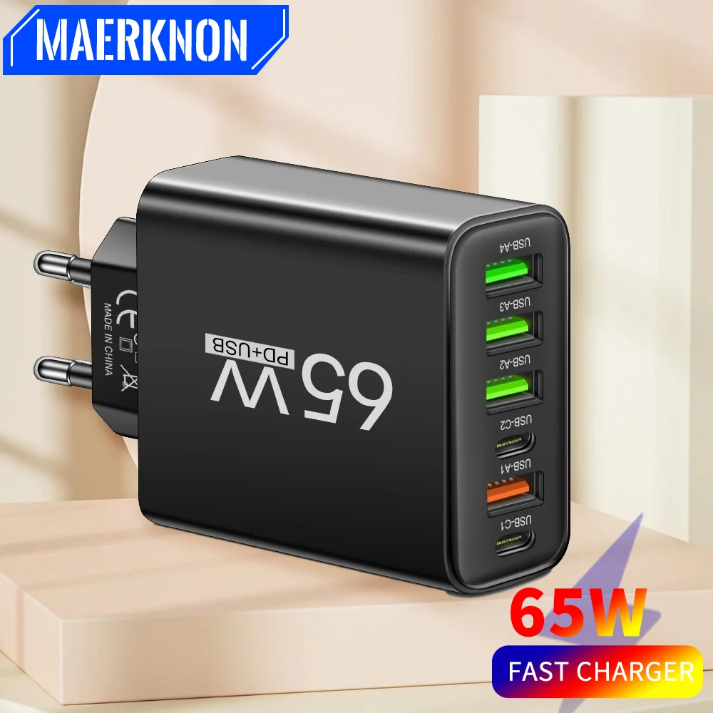 65W-PD-Fast-Charge-Charger-USB-Type-C-Quick-Charger-3-0-Wall-for-Phone ...