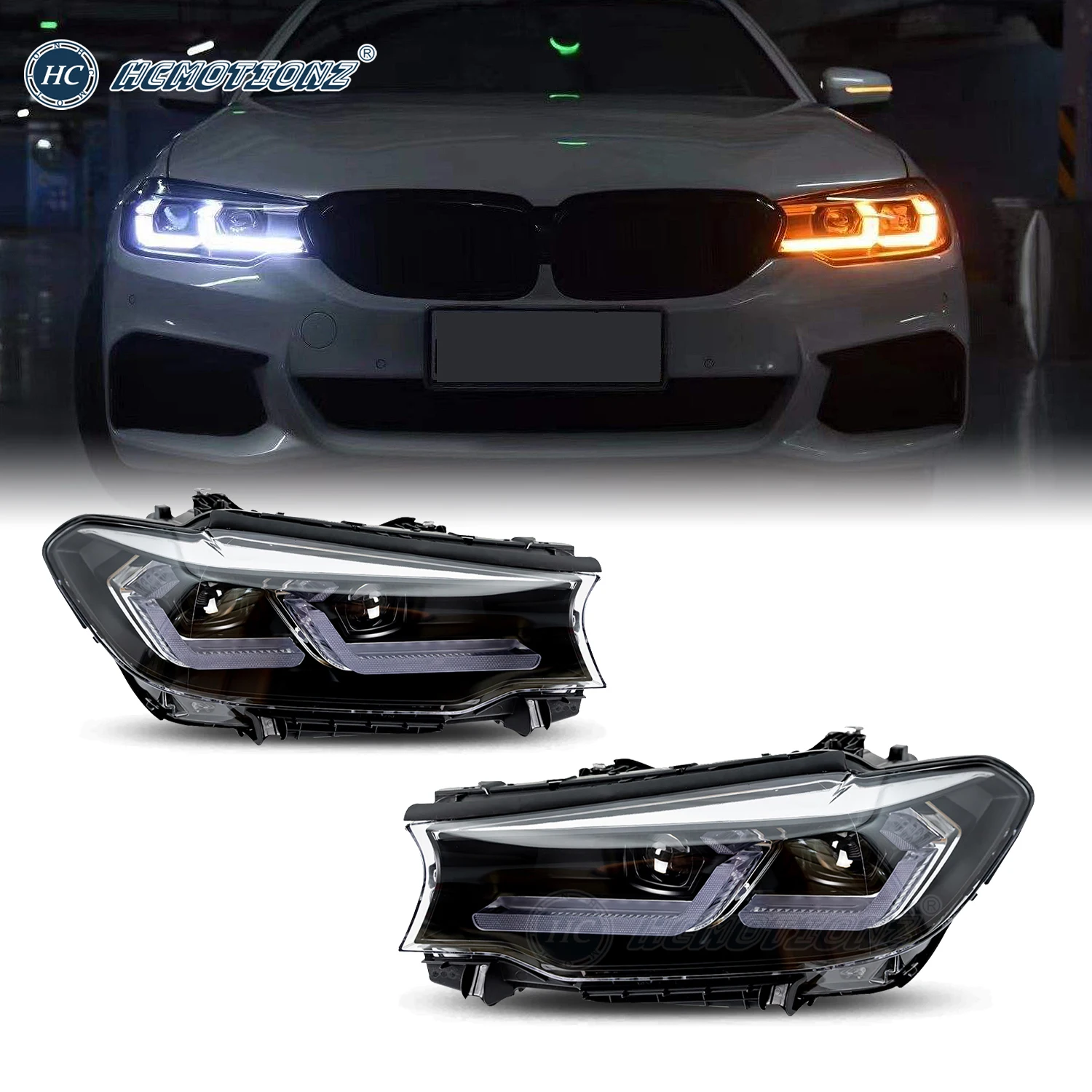 HCMOTIONZ-FULL-LED-Headlights-For-BMW-G30-G38-2018-2020-Angel-Eye ...