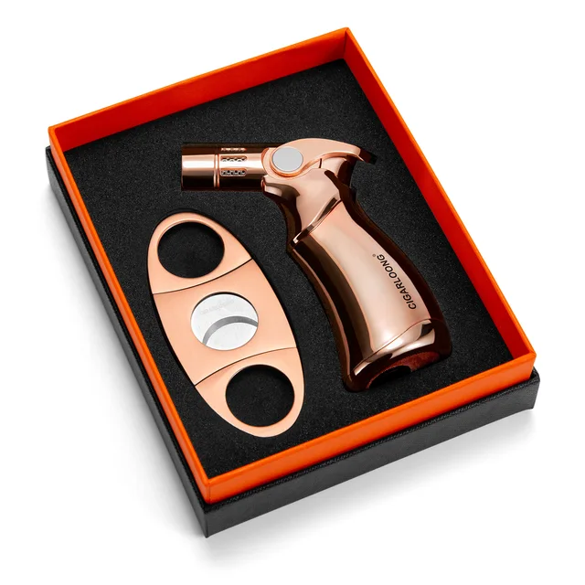 Cigar Smoking Accessories Set Windproof Lighter Stronger 4 Jet Fire ...