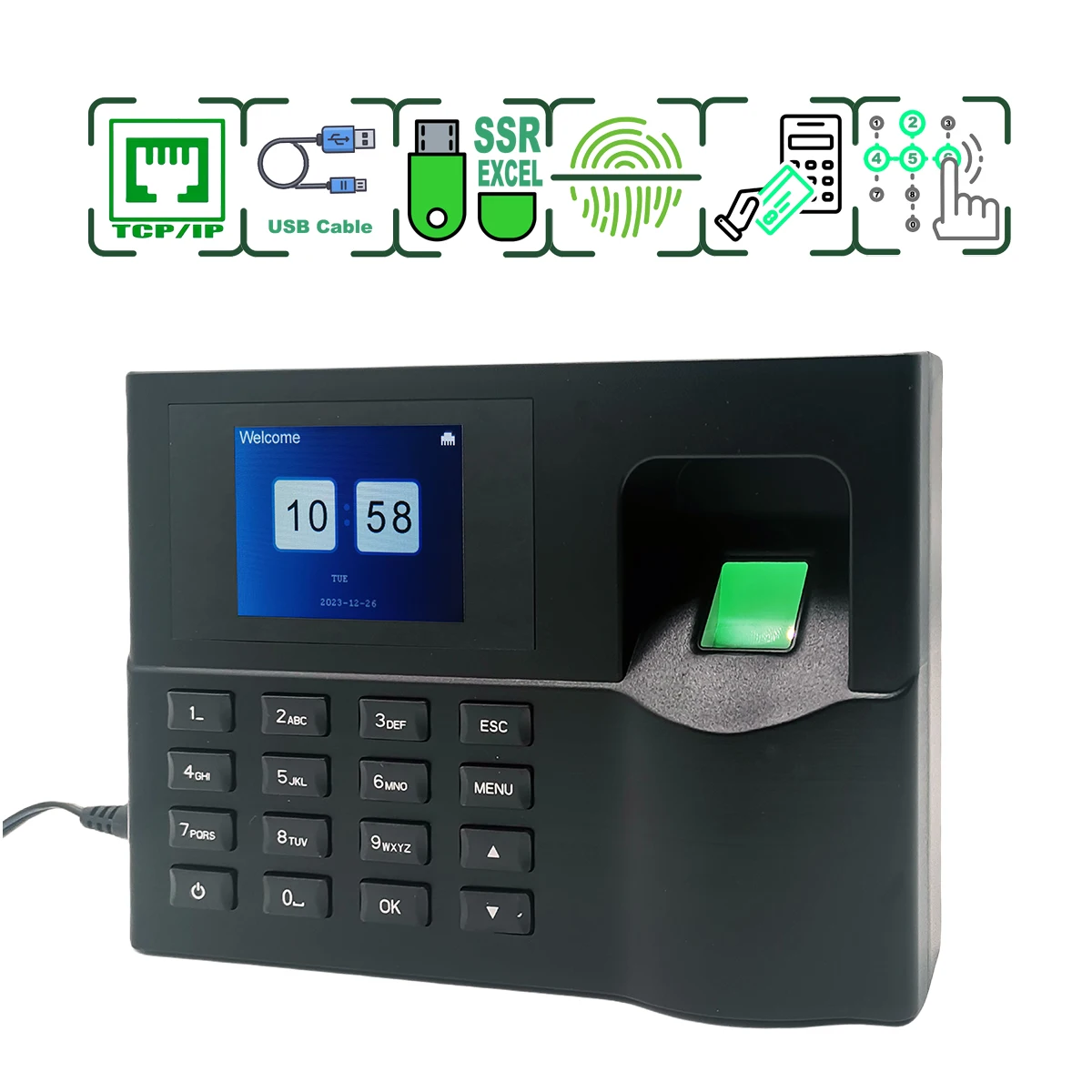 Tcp-Ip-Fingerprint-Time-Attendance-System-Clock-Recorder-Employee-Work ...