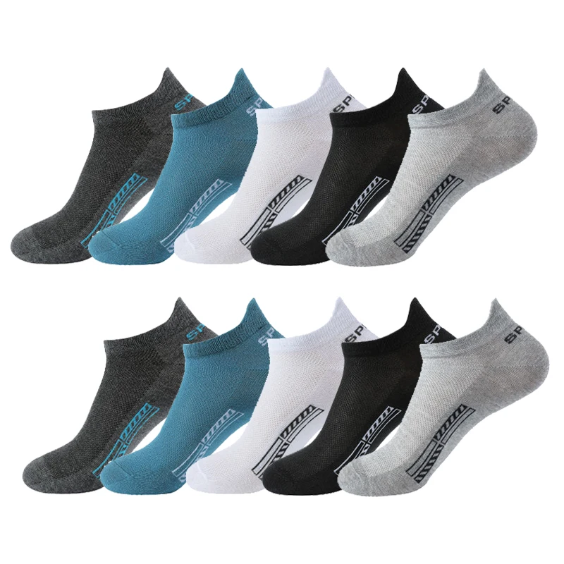 10-Pairs-Men-s-Short-Socks-Pure-Cotton-Soft-Breathable-Mesh-Sports-High ...
