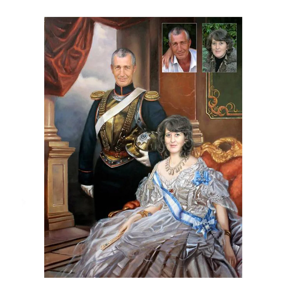 Royal Portrait Painting King And Queen