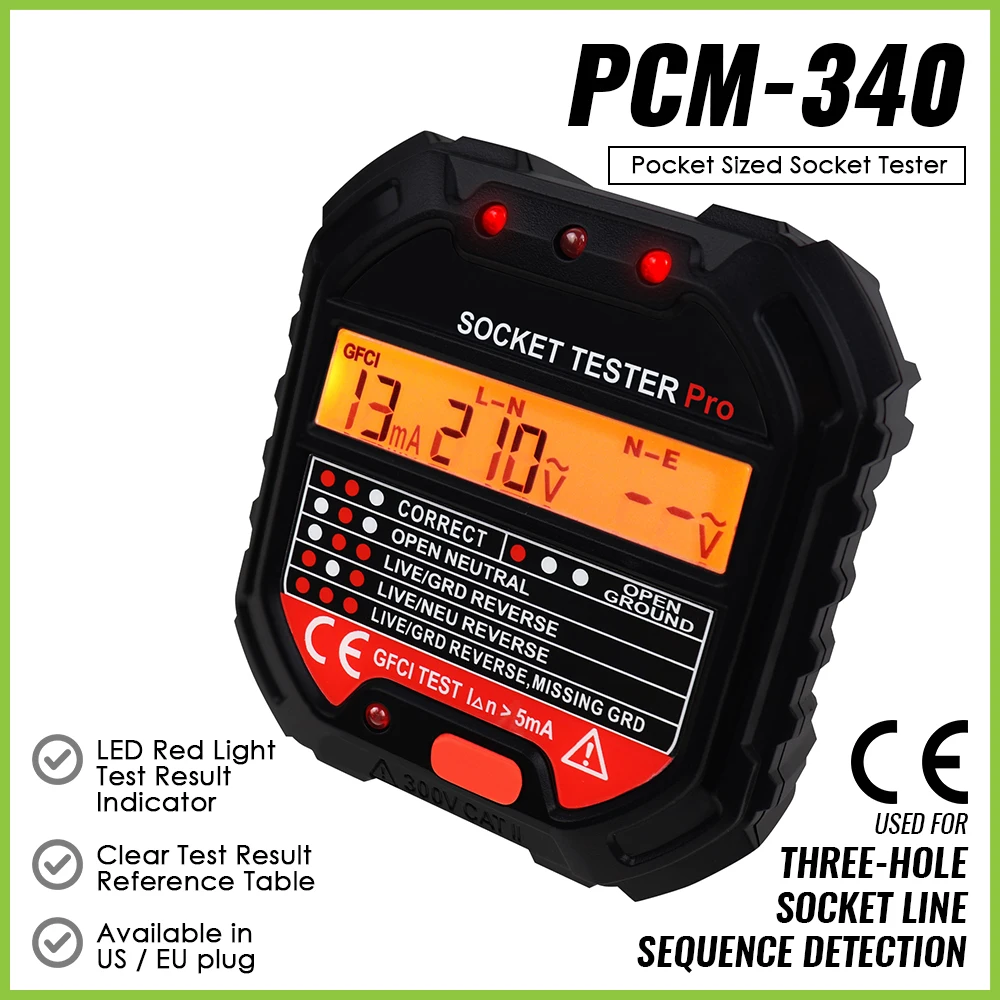 Socket-Tester-Voltage-Test-Socket-Detector-RCD-GFCI-Standard-Voltage ...