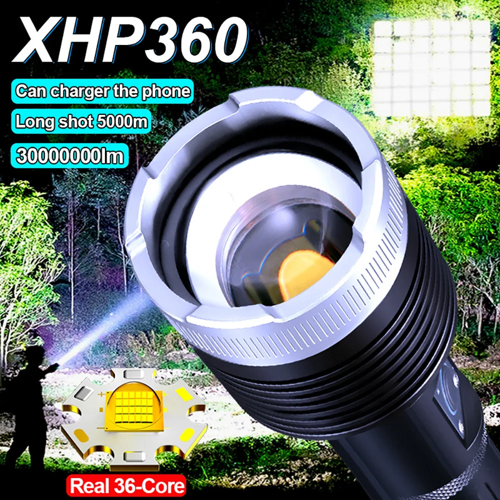 Super-30000000LM-Powerful-Led-Flashlight-XHP360-High-Power-Torch-light ...