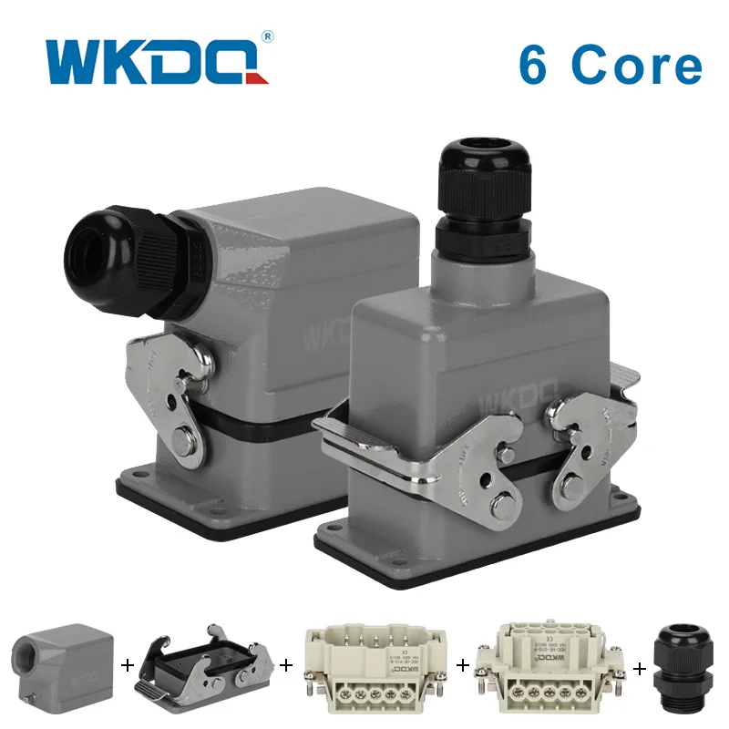 HDC-HE-06-Rectangular-Heavy-Duty-Connector-6-Core-Insert-Screw-Terminal ...