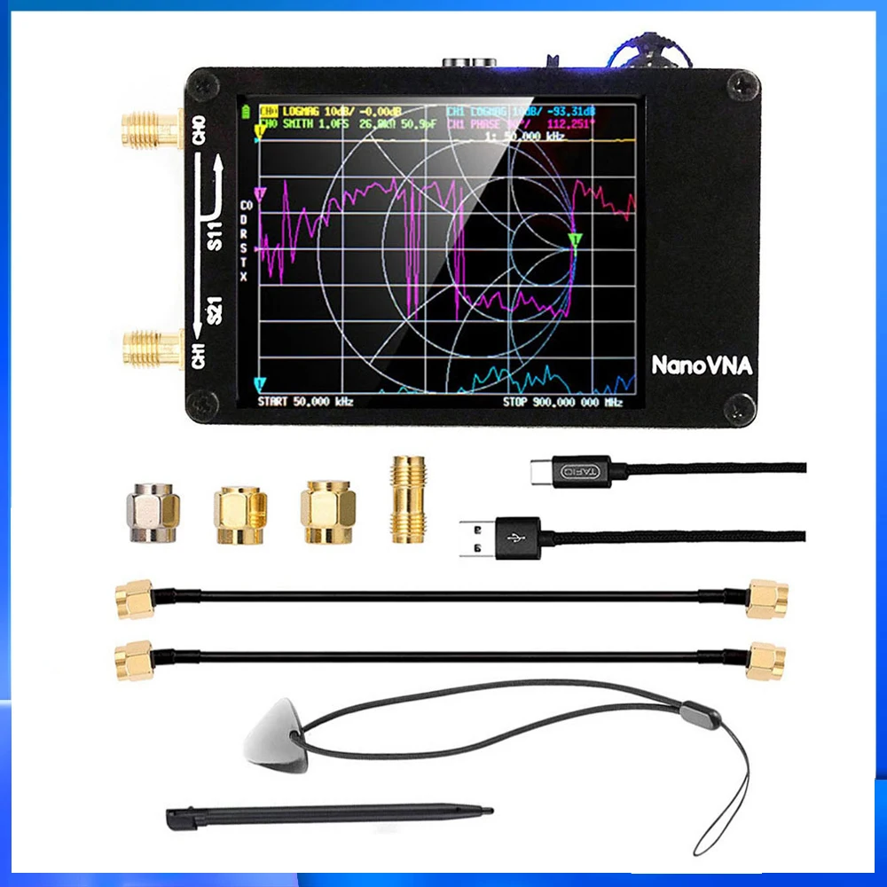 NanoVNA-Vector-Network-Analyzer-50KHz-900MHz-Standing-Waves-Shortwave-MF-HF-VHF-UHF-Antenna ...